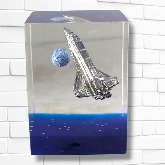 Vintage | Accents | Vintage Lucite Acrylic Paperweight Space Nasa Space ...